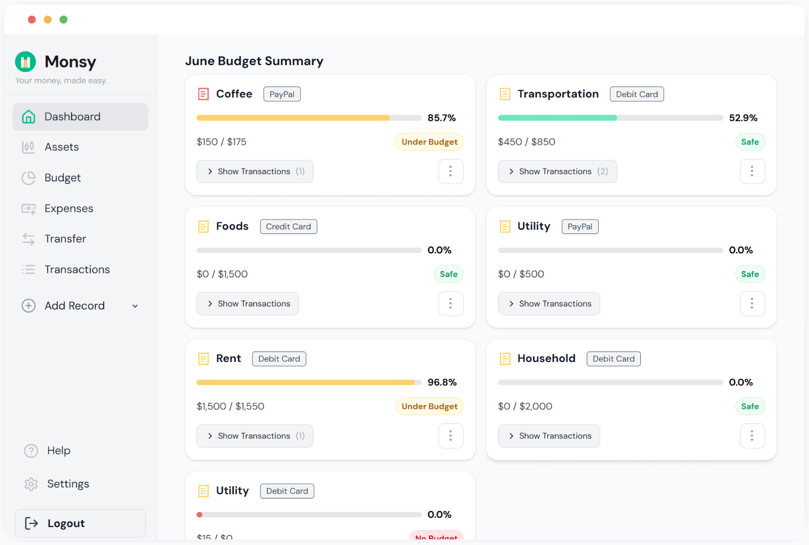 Monsy.app: Money Management, Budgeting, Net Worth, and Expense Tracker